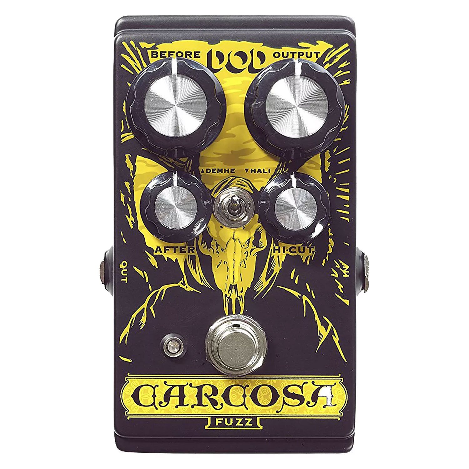 DOD Carcosa Analog Fuzz Pedal Silicon style Fuzz Guitar Pedal Bundle with Two Switchable Modes and Tunable Bias and Lowpass Filter with 2 Patch Cables and ac power adapter