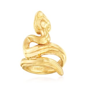 ross-simons italian 18kt yellow gold snake ring. size 8