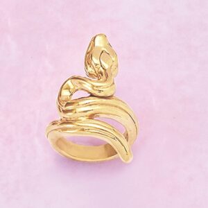 Ross-Simons Italian 18kt Yellow Gold Snake Ring. Size 8