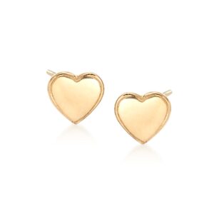 ross-simons 18kt yellow gold heart stud earrings