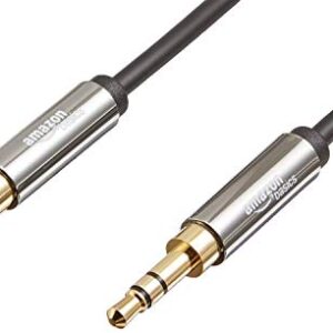 Amazon Basics 2-Pack 3.5mm Aux Audio Cable for Stereo Speaker or Subwoofer with Gold-Plated Plugs, 4 Foot, Black