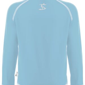 UZZI Kids UPF 50+ Loose Cut Long Sleeve Rashguard Swim T-Shirt (Medium, Light Blue)