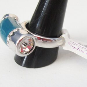 Lia Sophia Jewelry Queue Cut Crystals Ring in Siliver RV$78 Size 8