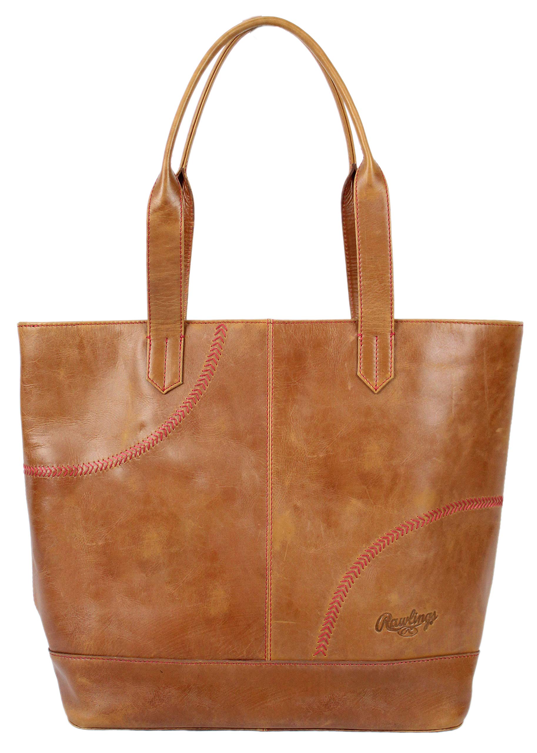 Rawlings Baseball Stitch Large Tote Tan