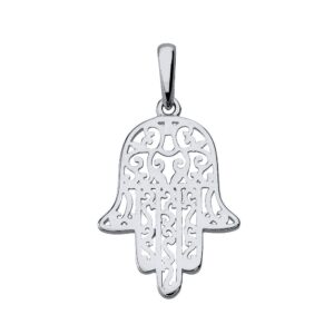 jewelry america 14k white gold filigree hamsa hand of fatima charm pendant