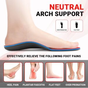 PCSsole Orthotic Arch Support Shoe Inserts Insoles for Flat Feet,Feet Pain,Plantar Fasciitis,Insoles for Men and Women Red