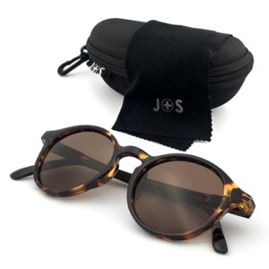 j+s hali small round polarized sunglasses for women men uv400 | polycarbonate | trendy vintage style (tortoiseshell/brown lens)