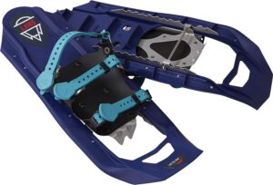 msr shift youth snowshoes for teens and young adults (pair), tron blue, 19"