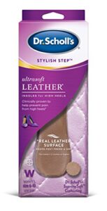 dr. scholl's ultrasoft leather insoles for high heels (women's 6-10) // relief of high heel pain plus a real leather surface