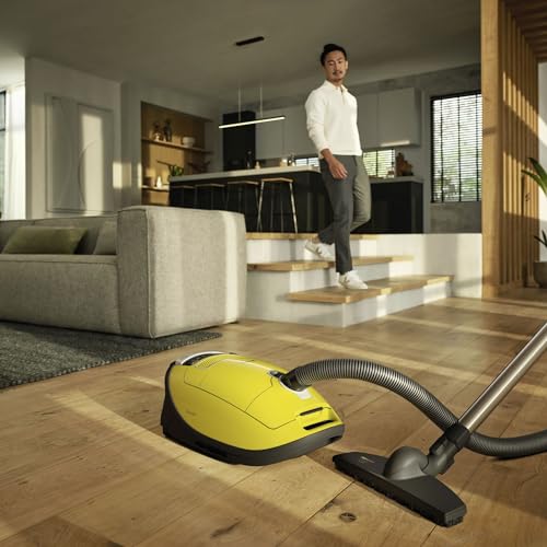 Miele Complete C3 Calima Bagged Canister Vacuum Cleaner with Turbobrush floorhead, Suitable for Low-Medium Pile Carpet and Hard Floors, in Curry Yellow