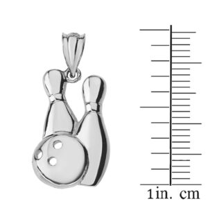 Bowling Pins and Ball Sports Charm Pendant (Sterling-Silver)