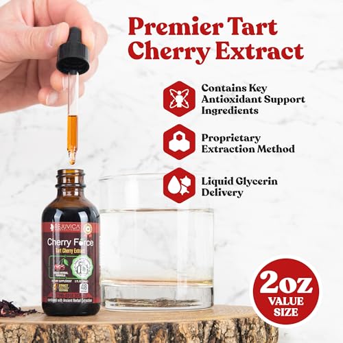 Cherry Force - Advanced Tart Cherry Extract - Real Tart Cherries - Rich in Phytonutrients - Liquid Extract for Better Absorption