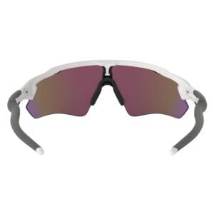 Oakley Men's OO9208 Radar EV Path Rectangular Sunglasses, Polished White Grey/Prizm Sapphire, 38 mm