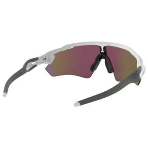 Oakley Men's OO9208 Radar EV Path Rectangular Sunglasses, Polished White Grey/Prizm Sapphire, 38 mm