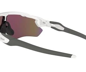 Oakley Men's OO9208 Radar EV Path Rectangular Sunglasses, Polished White Grey/Prizm Sapphire, 38 mm