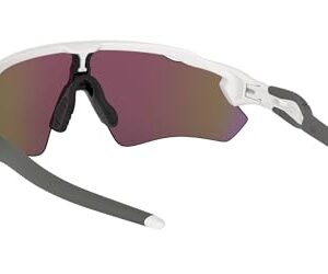 Oakley Men's OO9208 Radar EV Path Rectangular Sunglasses, Polished White Grey/Prizm Sapphire, 38 mm