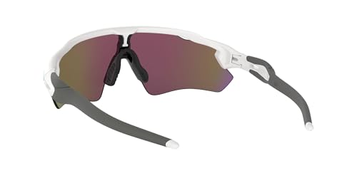 Oakley Men's OO9208 Radar EV Path Rectangular Sunglasses, Polished White Grey/Prizm Sapphire, 38 mm