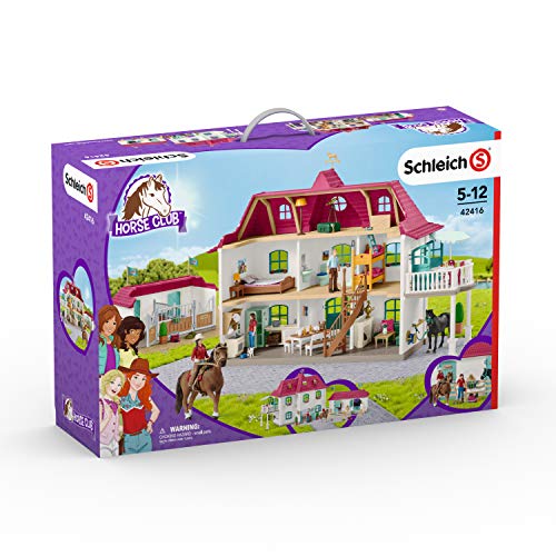 Schleich Horse Club 70-Piece Lakeside Country Dollhouse and Horse Stable Playset for Kids Ages 5-12