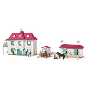 Schleich Horse Club 70-Piece Lakeside Country Dollhouse and Horse Stable Playset for Kids Ages 5-12