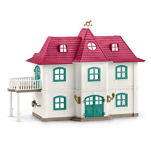 Schleich Horse Club 70-Piece Lakeside Country Dollhouse and Horse Stable Playset for Kids Ages 5-12