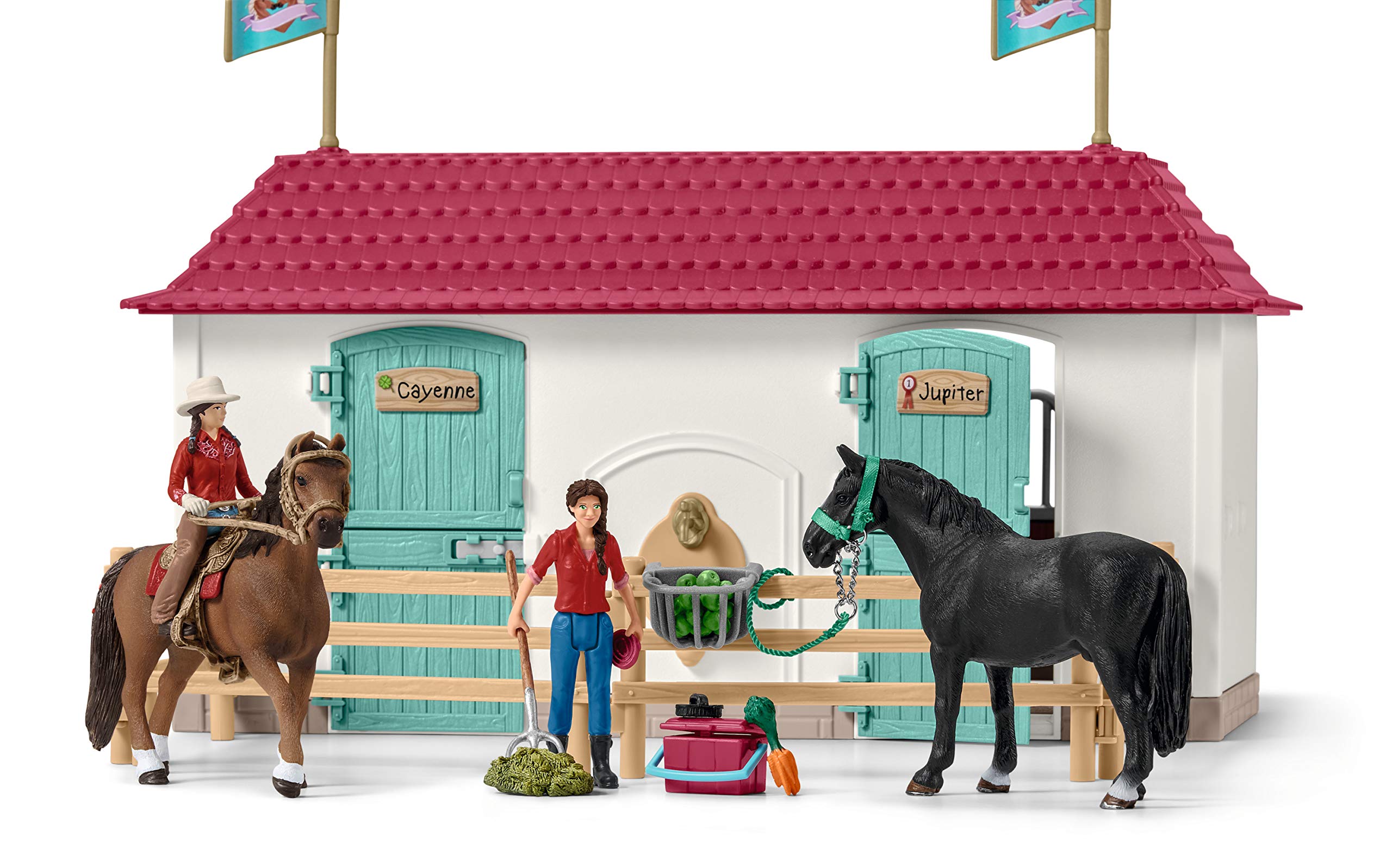 Schleich Horse Club 70-Piece Lakeside Country Dollhouse and Horse Stable Playset for Kids Ages 5-12