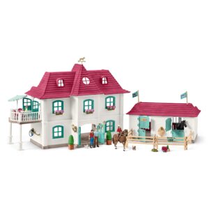 Schleich Horse Club 70-Piece Lakeside Country Dollhouse and Horse Stable Playset for Kids Ages 5-12