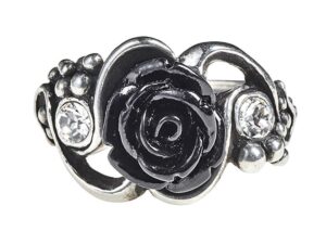 alchemy gothic romantic dark desire clear crystal bacchanal rose ring - size n/7