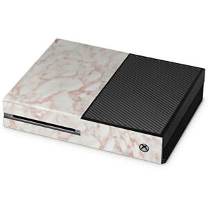 skinit decal gaming skin compatible with xbox one console - originally designed rose gold marble design