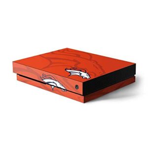 skinit decal gaming skin compatible with xbox one x console - officially licensed nfl denver broncos double vision design