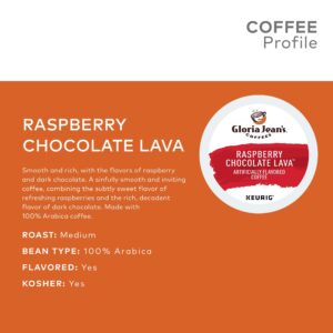 Gloria Jean's Coffees Raspberry Chocolate Lava, Single-Serve Keurig K-Cup Pods, Flavored Medium Roast Coffee, 72 Count