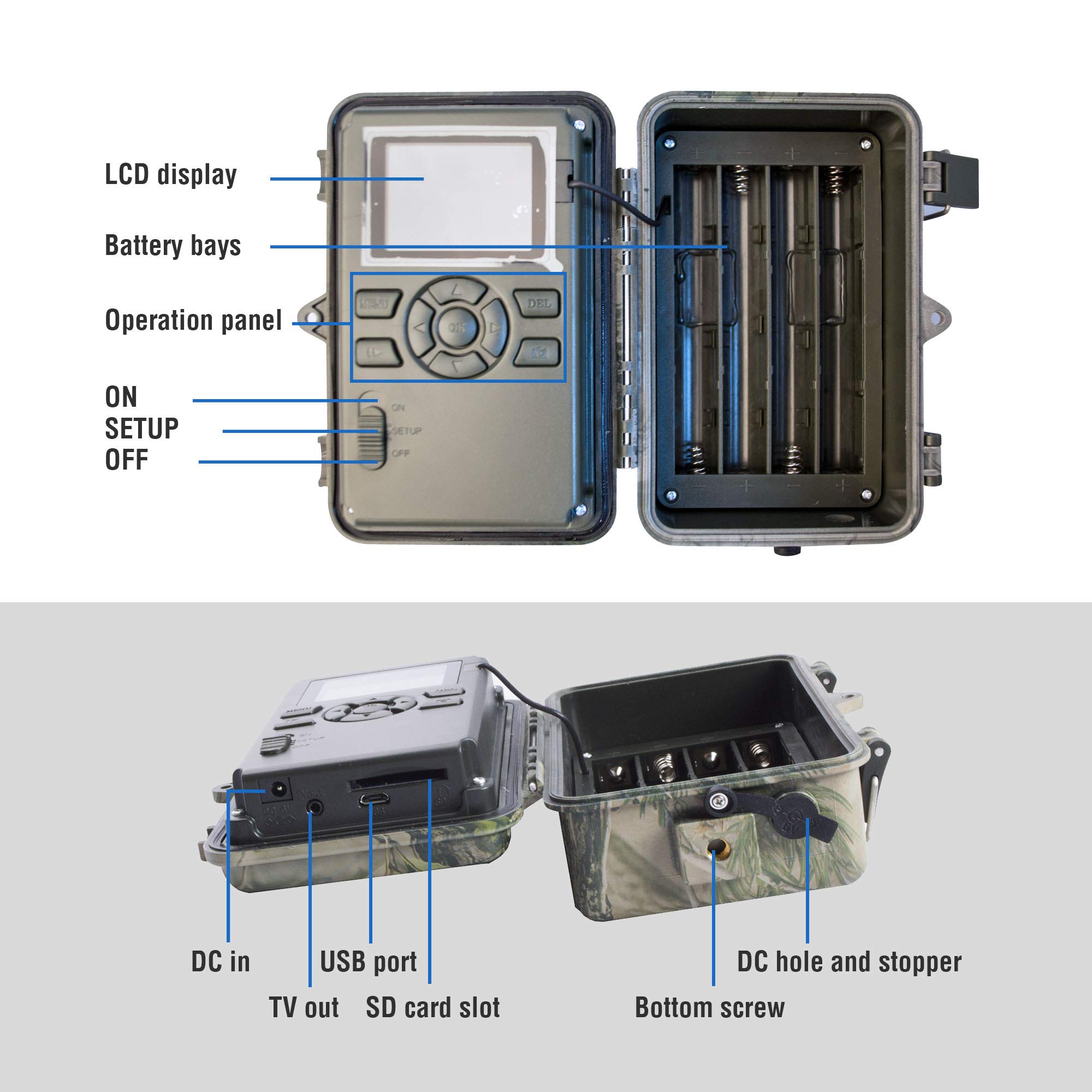 Boly Trail Camera 48MP 1080P Video Game Camera, with White LED/Xenon Flash/Black IR, 2” LCD Display up to 100ft. Detection Range and 90ft. Lighting Range, Against Water & Snow Hunting Cam