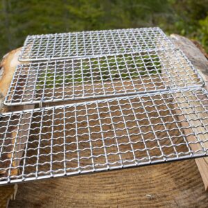 Family 3-Pack - The Original Bushcraft Grill - Welded Stainless Steel High Strength Mesh (Campfire Rated) - Expedition Research LLC, USA