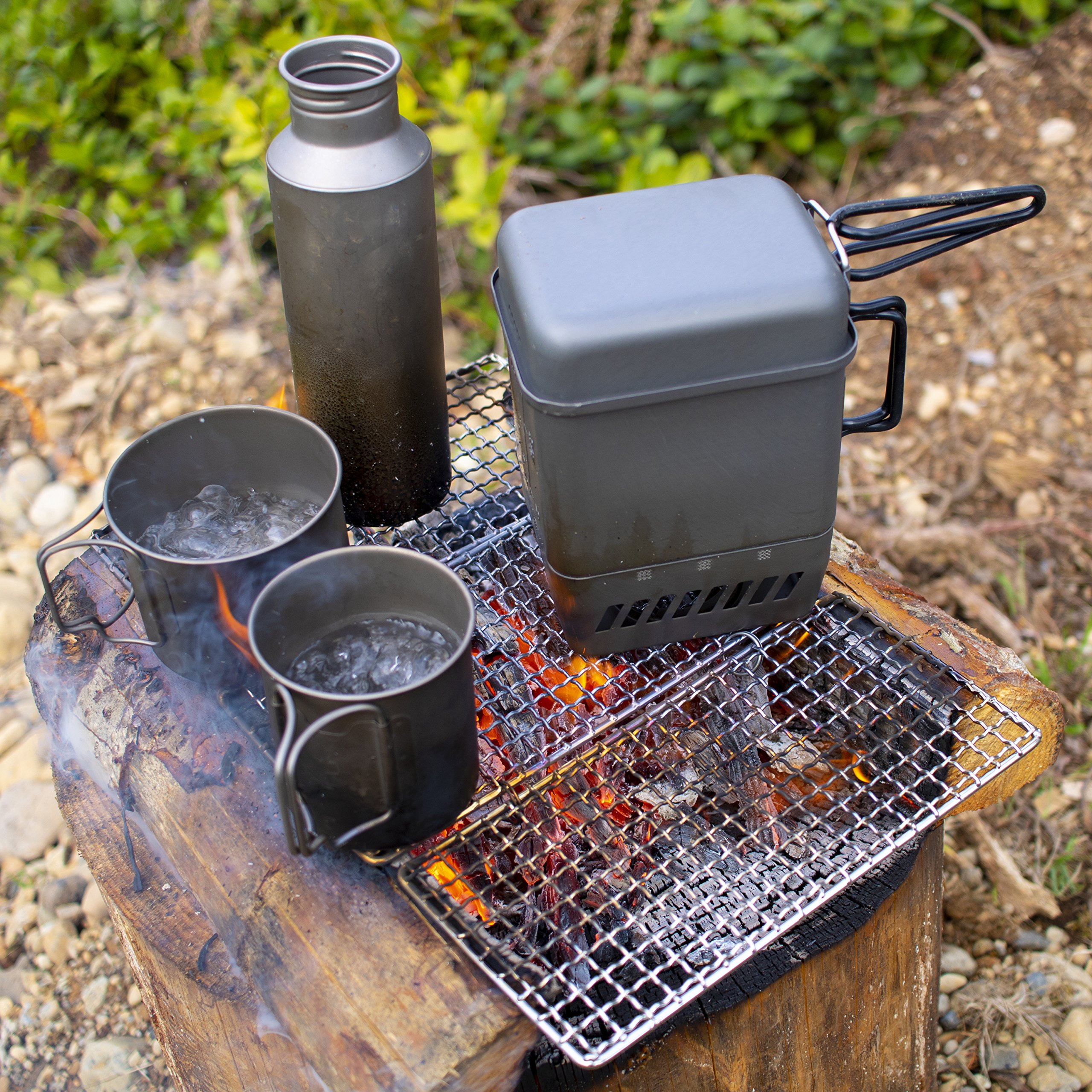 Family 3-Pack - The Original Bushcraft Grill - Welded Stainless Steel High Strength Mesh (Campfire Rated) - Expedition Research LLC, USA