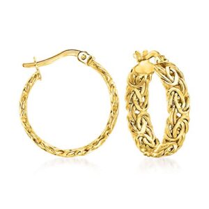 ross-simons 14kt yellow gold byzantine hoop earrings