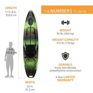 Lifetime Pro Angler 118 Fishing Kayak, Gator Camo