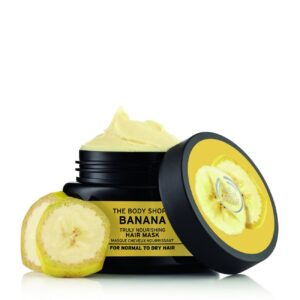 the body shop banana truly nourishing hair mask, 8.2 fl oz (vegan)