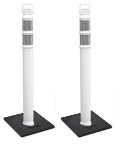 cortina ez grab delineator 45" post, 3" hip collars with 10 lb base, 03-747wrbc-2, white, 2 pack