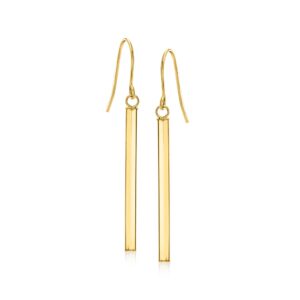 ross-simons 14kt yellow gold linear drop earrings