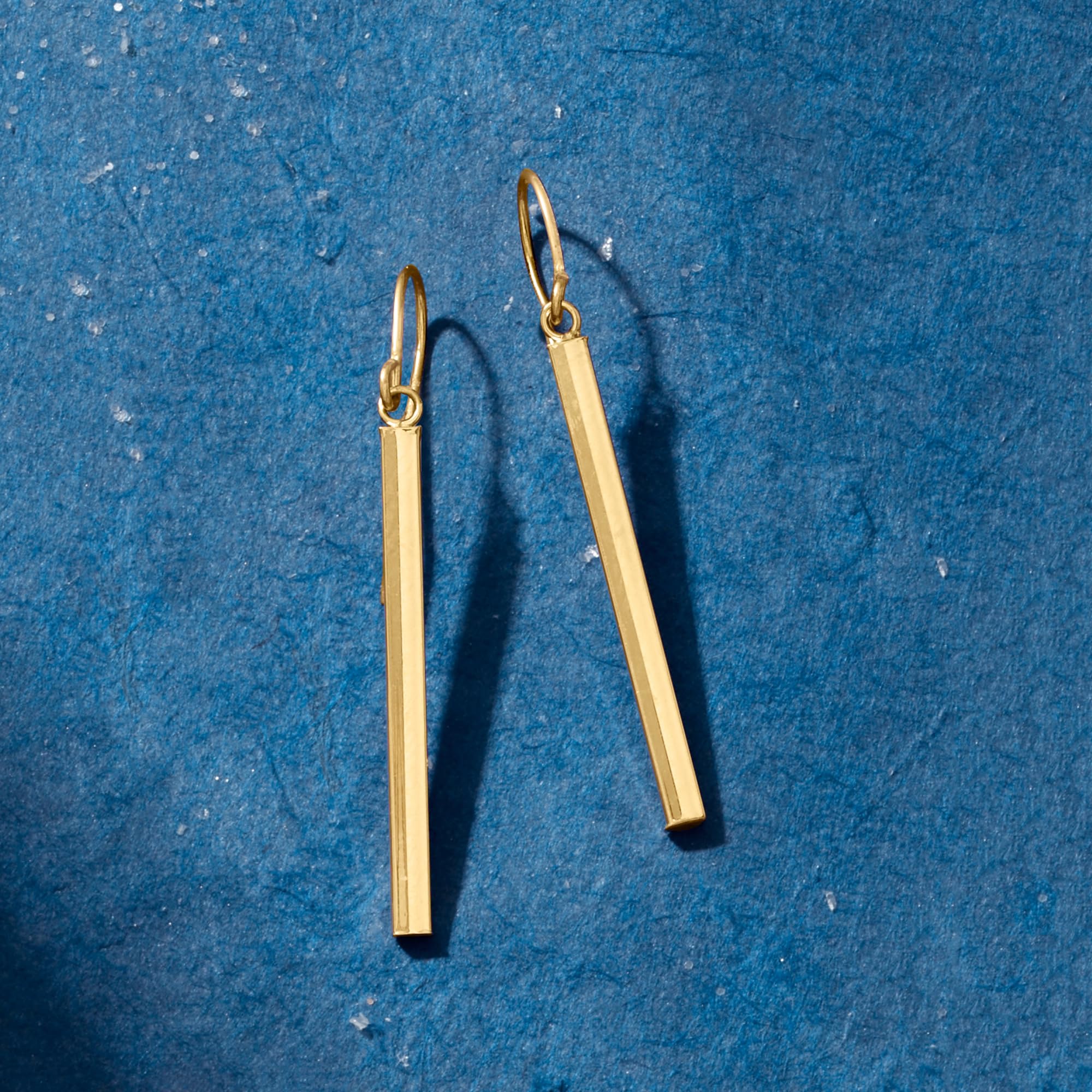 Ross-Simons 14kt Yellow Gold Linear Drop Earrings