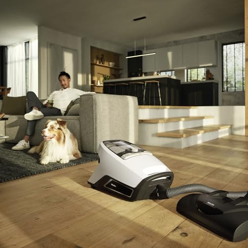 Miele Blizzard CX1 Cat & Dog Bagless Canister Vacuum, Lotus White - Pet Hair, Portable