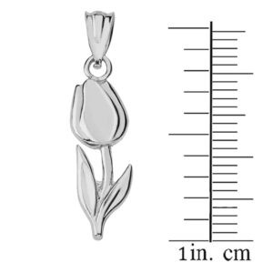 Fashion 925 Sterling Silver Floral Tulip Flower Charm Pendant