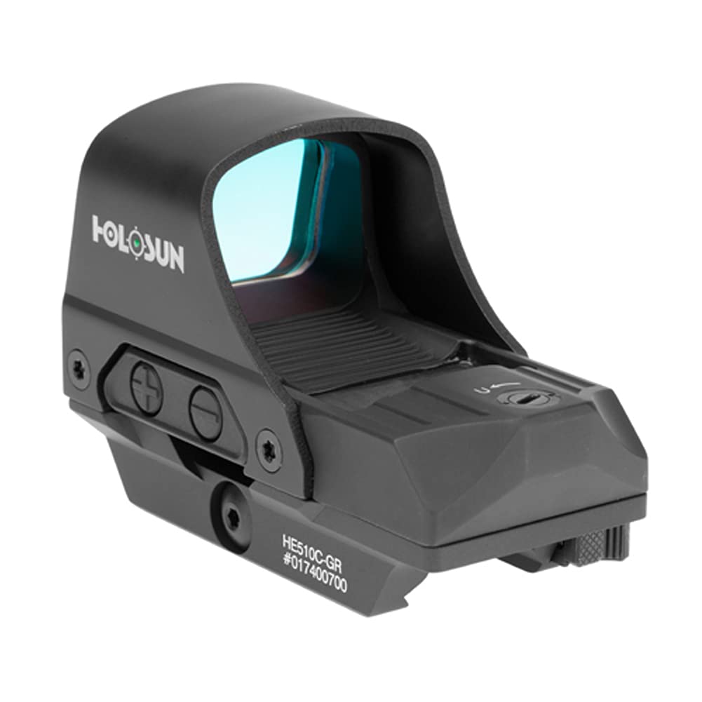 HOLOSUN HE510C-GR Multi-Reticle Green 2 MOA Dot & 65 MOA Circle Open Reflex Sight for Long Guns - Shake-Awake Solar FailSafe Waterproof Sight (HE510C-GR)