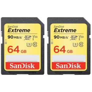 sandisk sdsdxve-064g-ancin 64gb extreme sdxc memory uhs-i card 2-pack