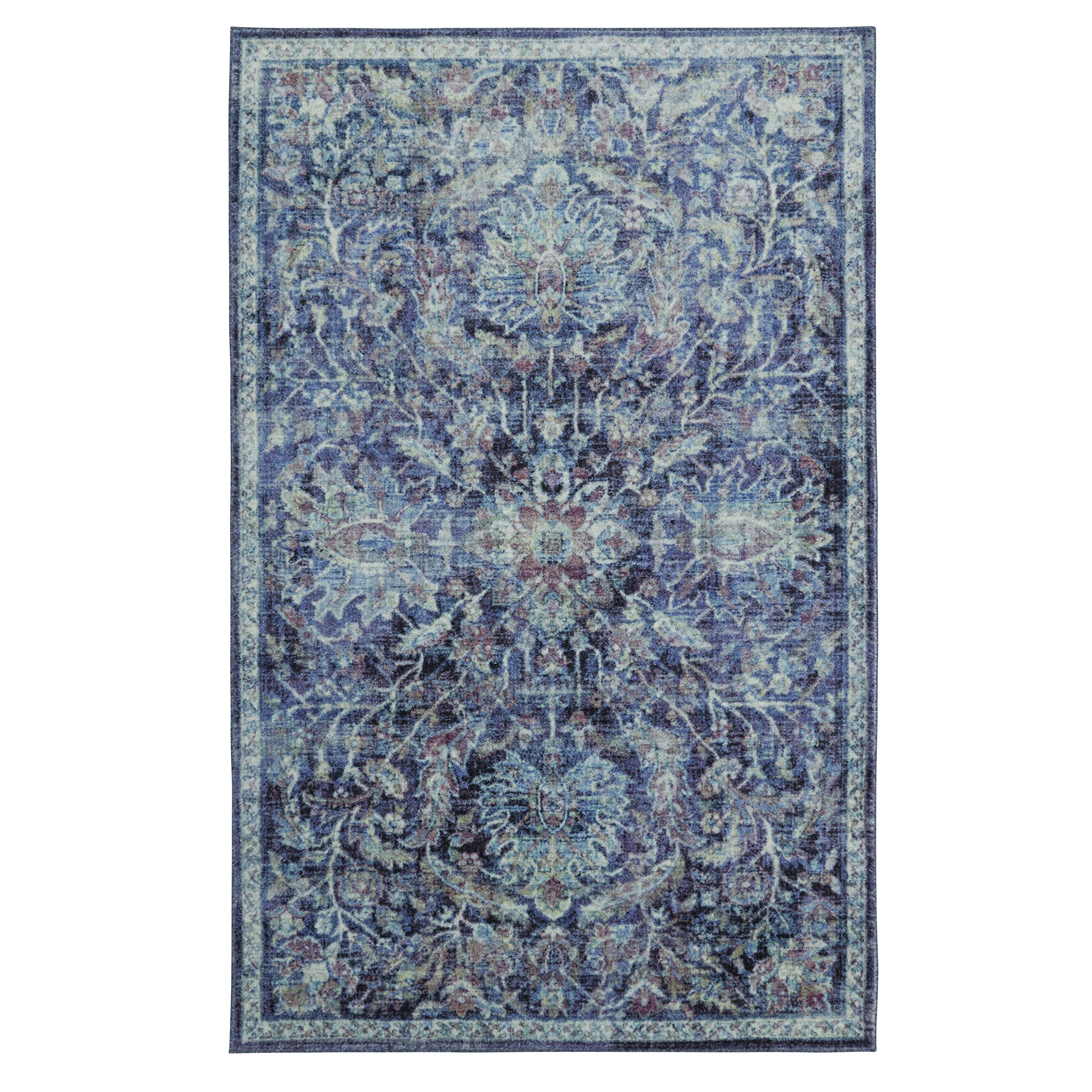 Mohawk Home Prismatic Elizabeth Medium Blue Distressed Boho Precision Printed Area Rug, 8'x10',