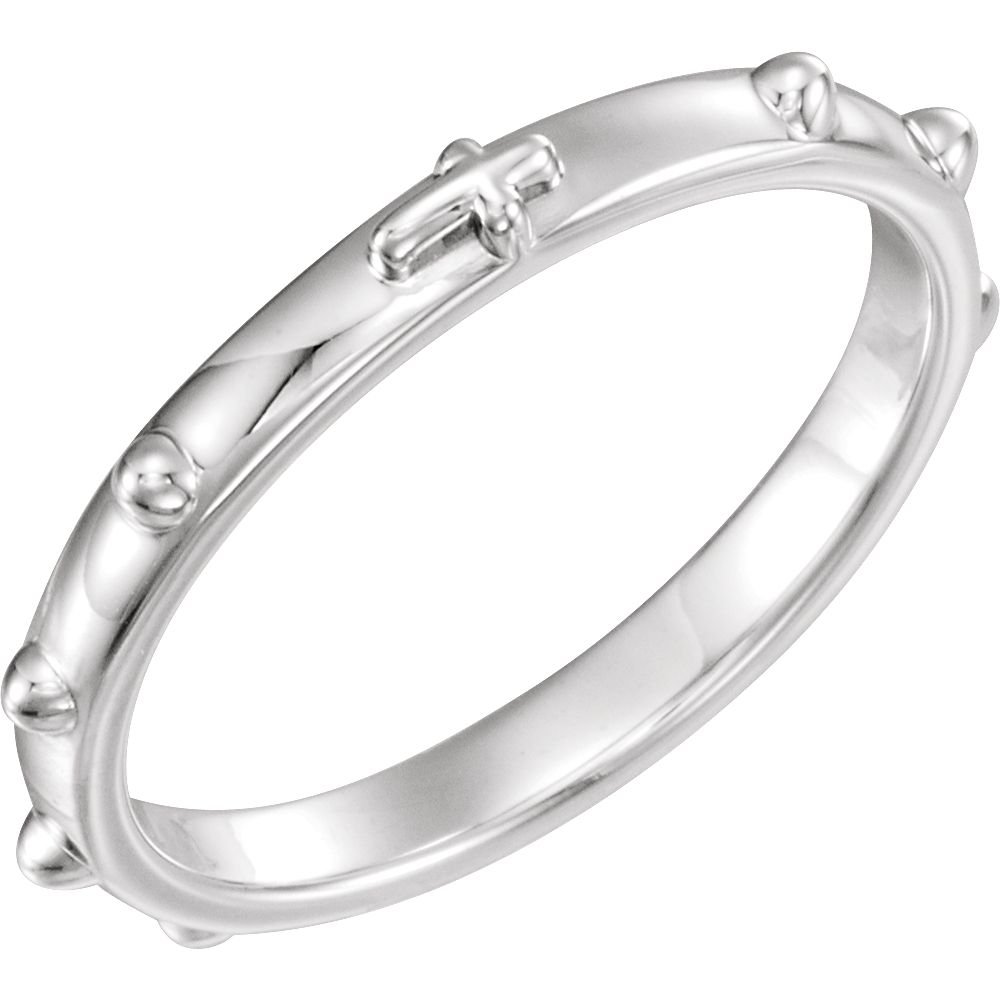 Bonyak Jewelry Sterling Silver Rosary Ring - Size 10