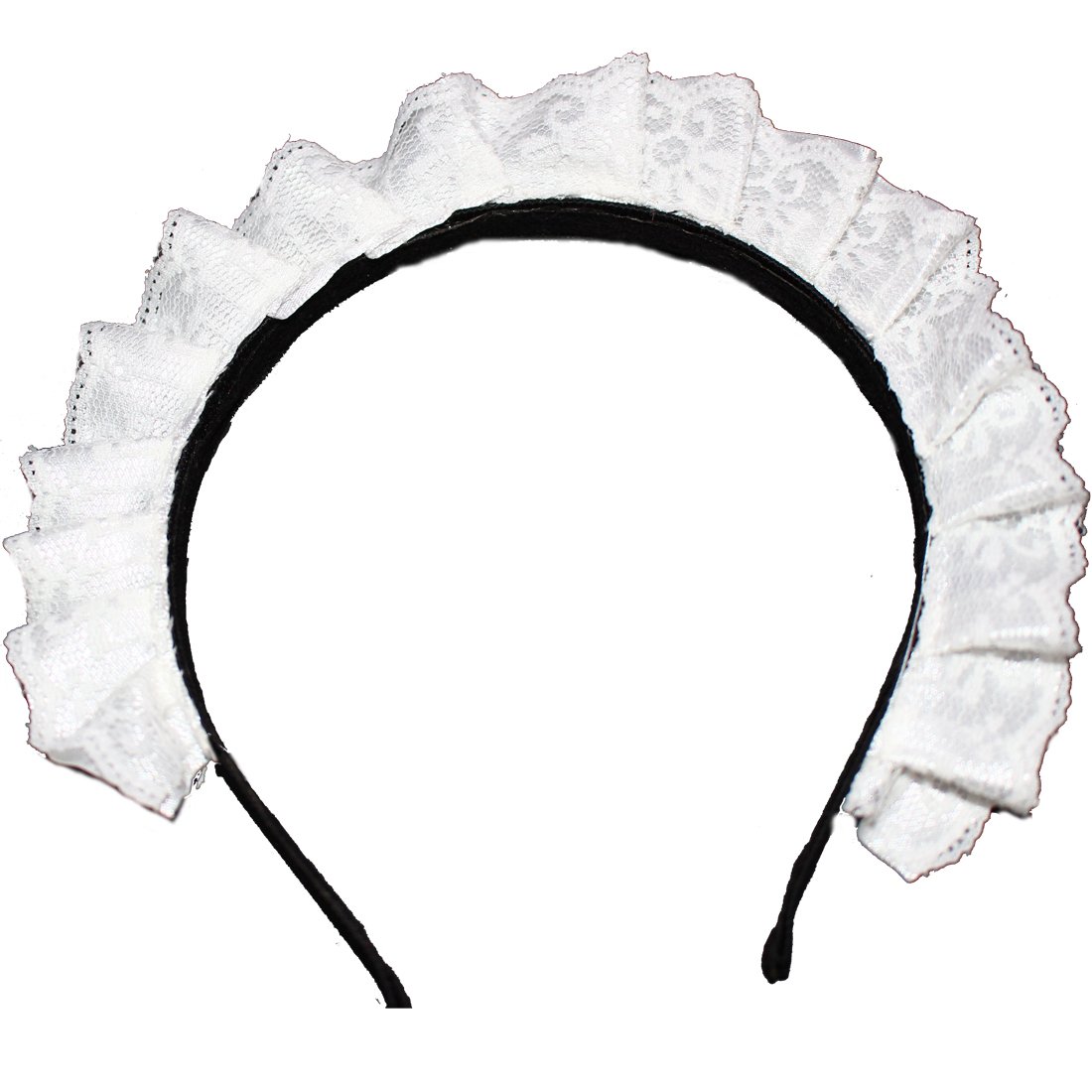 MAYSONG Women's Maid Cosplay Hair Hoop Gothic Headband white