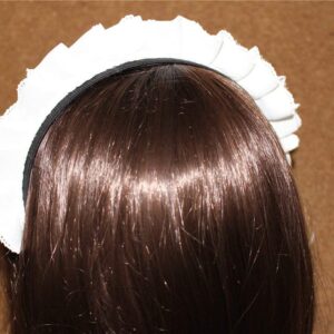 MAYSONG Women's Maid Cosplay Hair Hoop Gothic Headband white