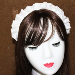 MAYSONG Women's Maid Cosplay Hair Hoop Gothic Headband white