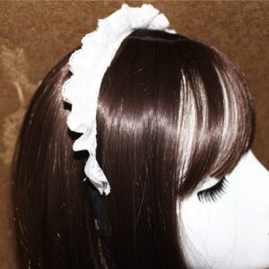 MAYSONG Women's Maid Cosplay Hair Hoop Gothic Headband white