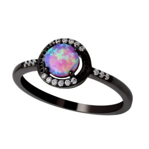 ginger lyne collection brynn black plated simulated fire opal ring size 6